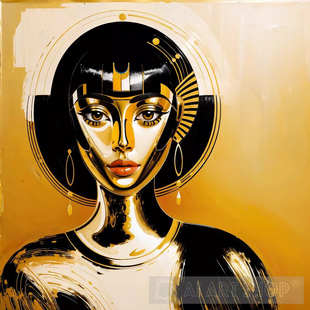 AI Generated portrait Golden Queen