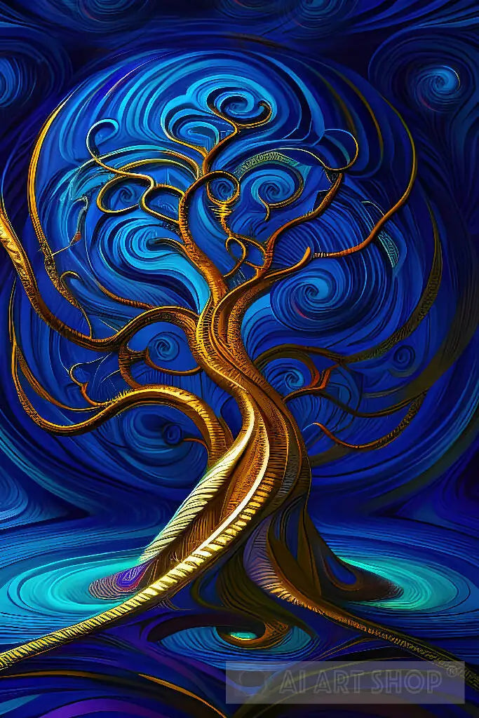 Golden swirly tree