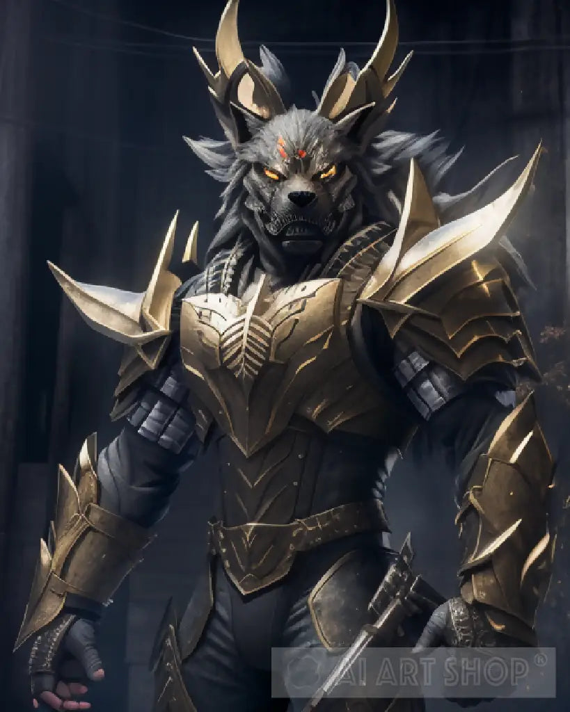 golden werewolf warrior