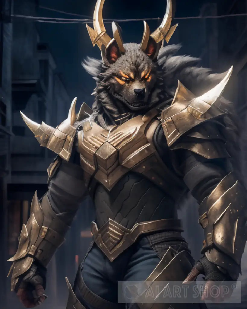 golden werewolf warrior