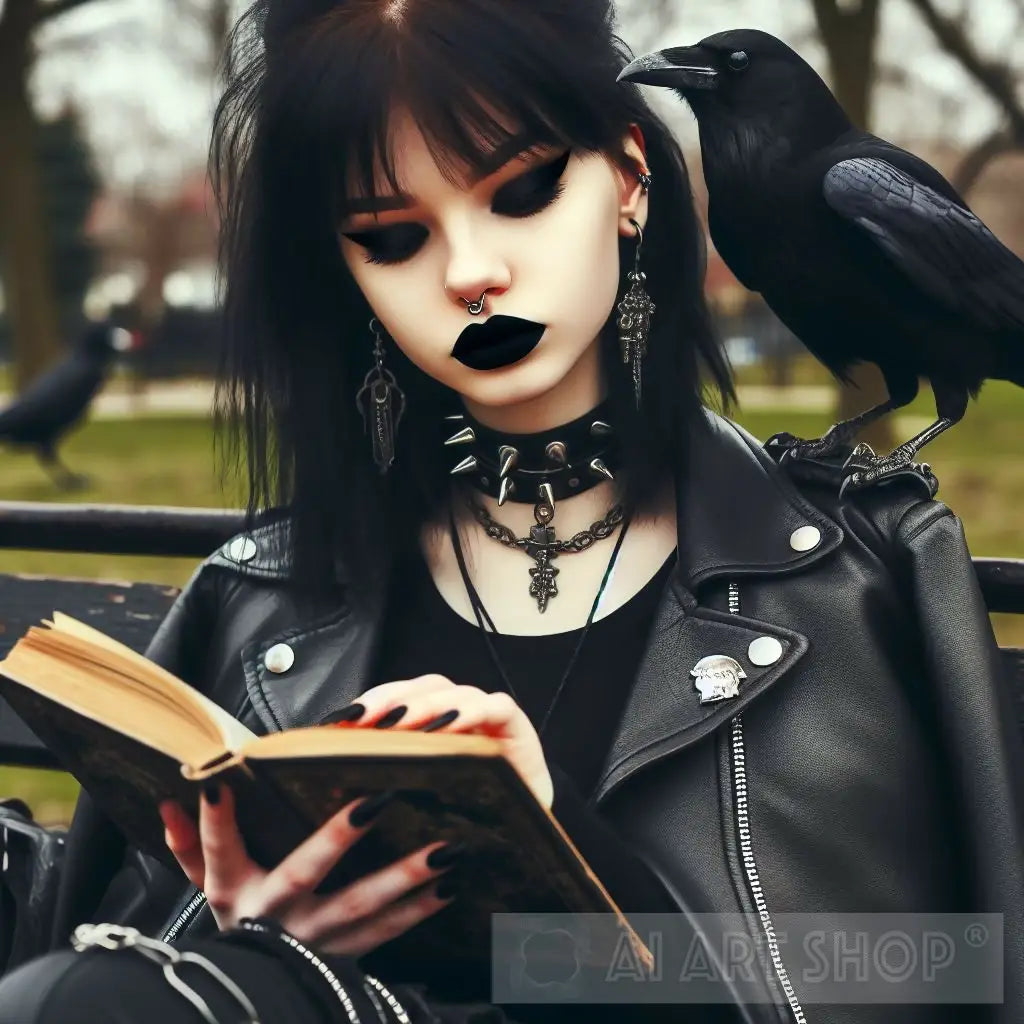 Gothic girl reading
