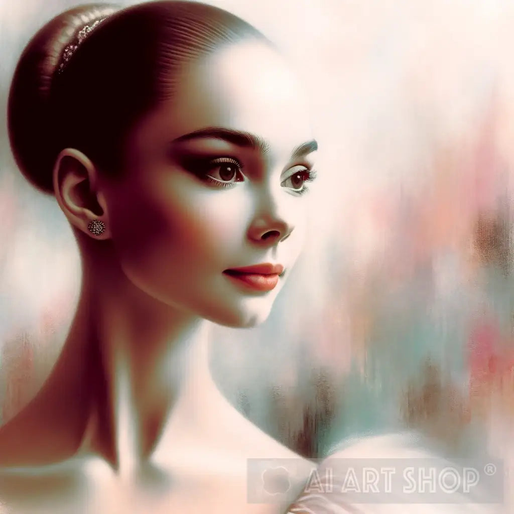 Portrait Art - Graceful Ballerina: Dance of Dreams