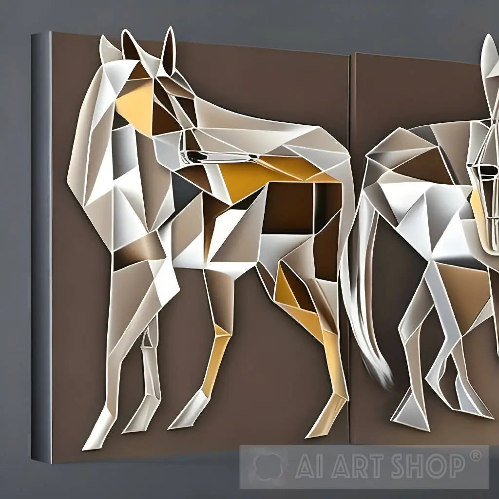 grazing, cubism, digital art, animal, ai generated art