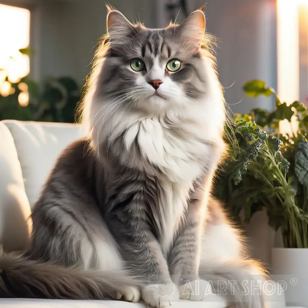 GREY AND WHITE CAT