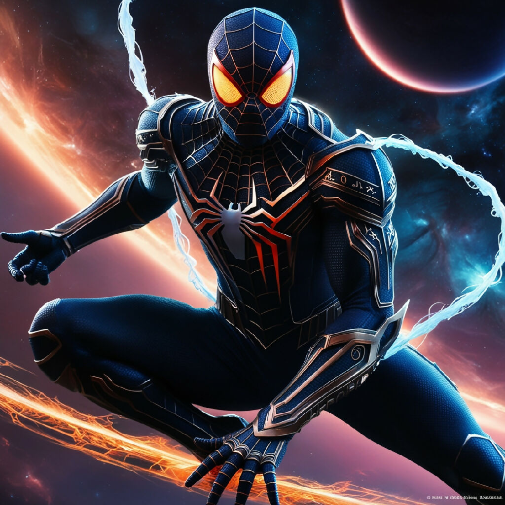 a super-realistic, epic shot of Spider-Man