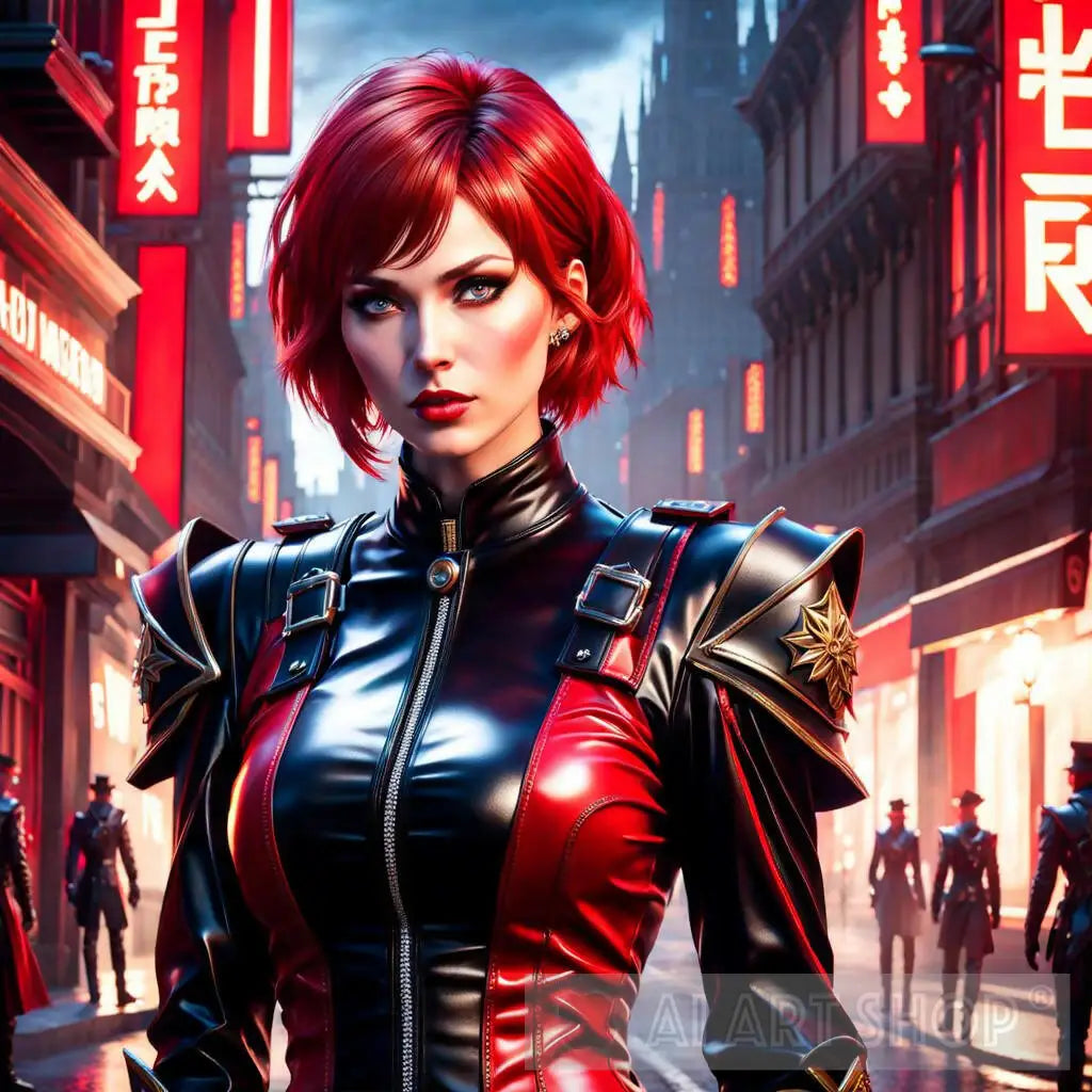 Portrait of girl from future