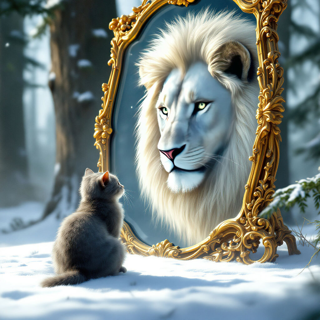 A cat who dreams of being a lion