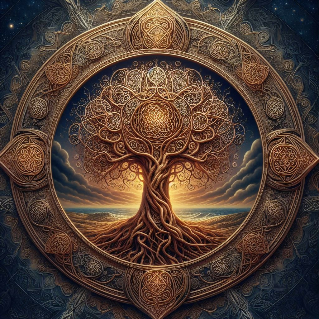 Tree of Eternity – Celtic-Inspired Spiritual Artwork with Ornamenta...