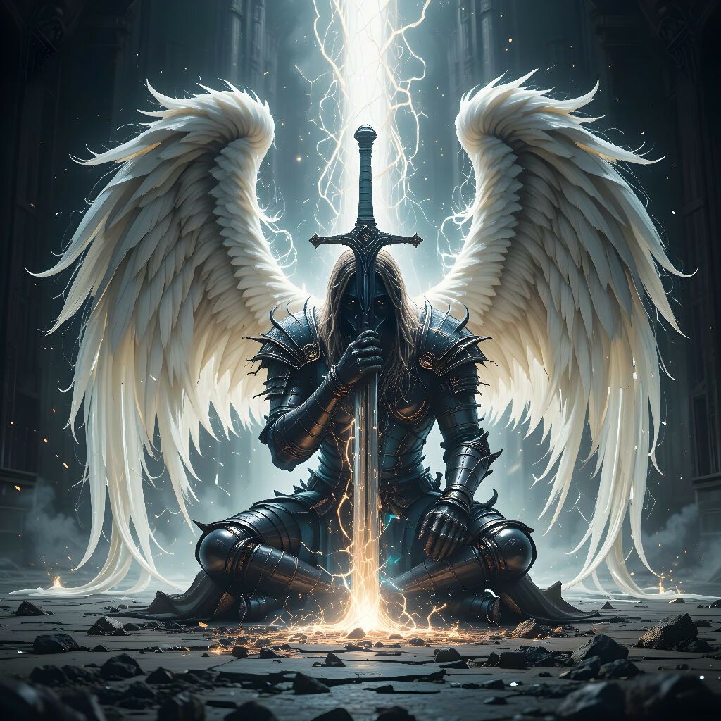 Ai generated art, fantasy art, angel warriors