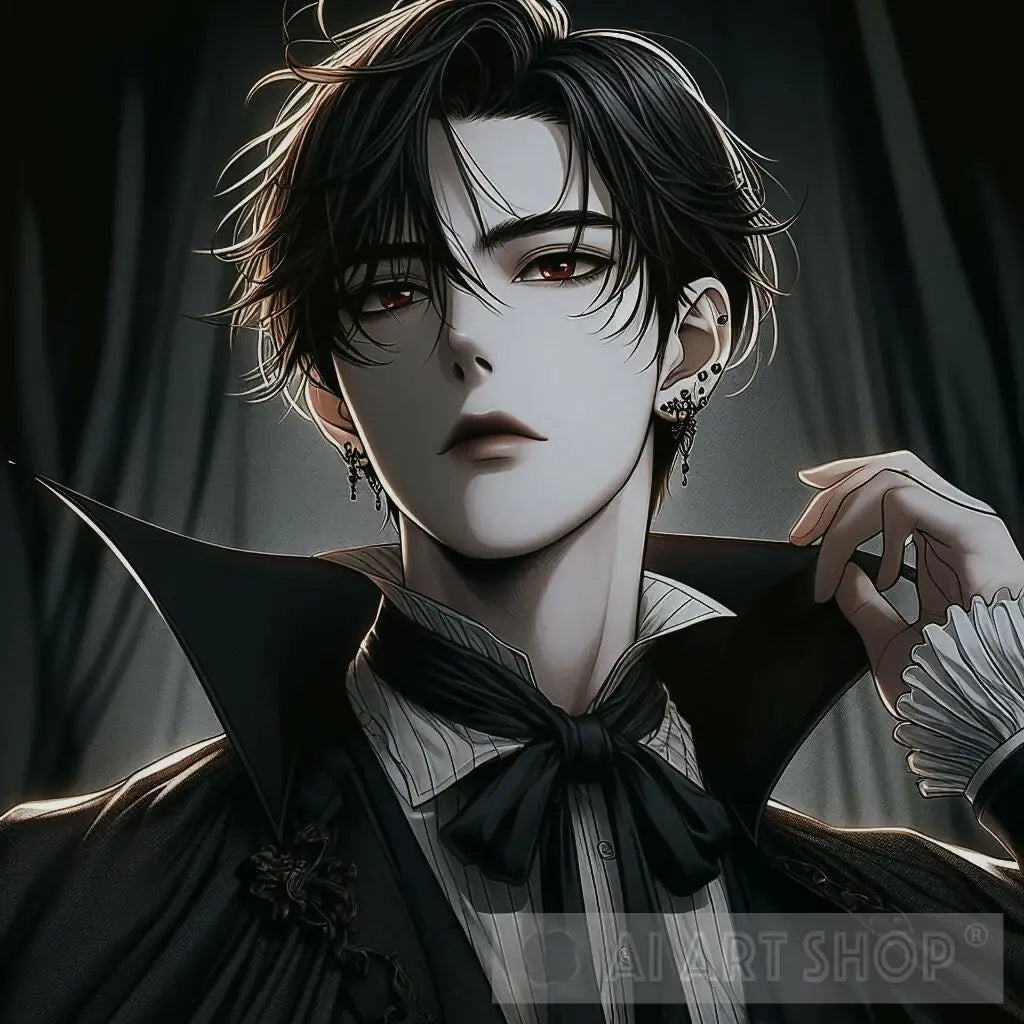 Handsome AI generated vampire