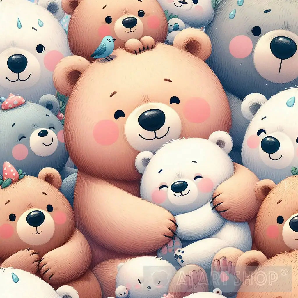 happy bears cuddling, cute critters, by oliver jeffers