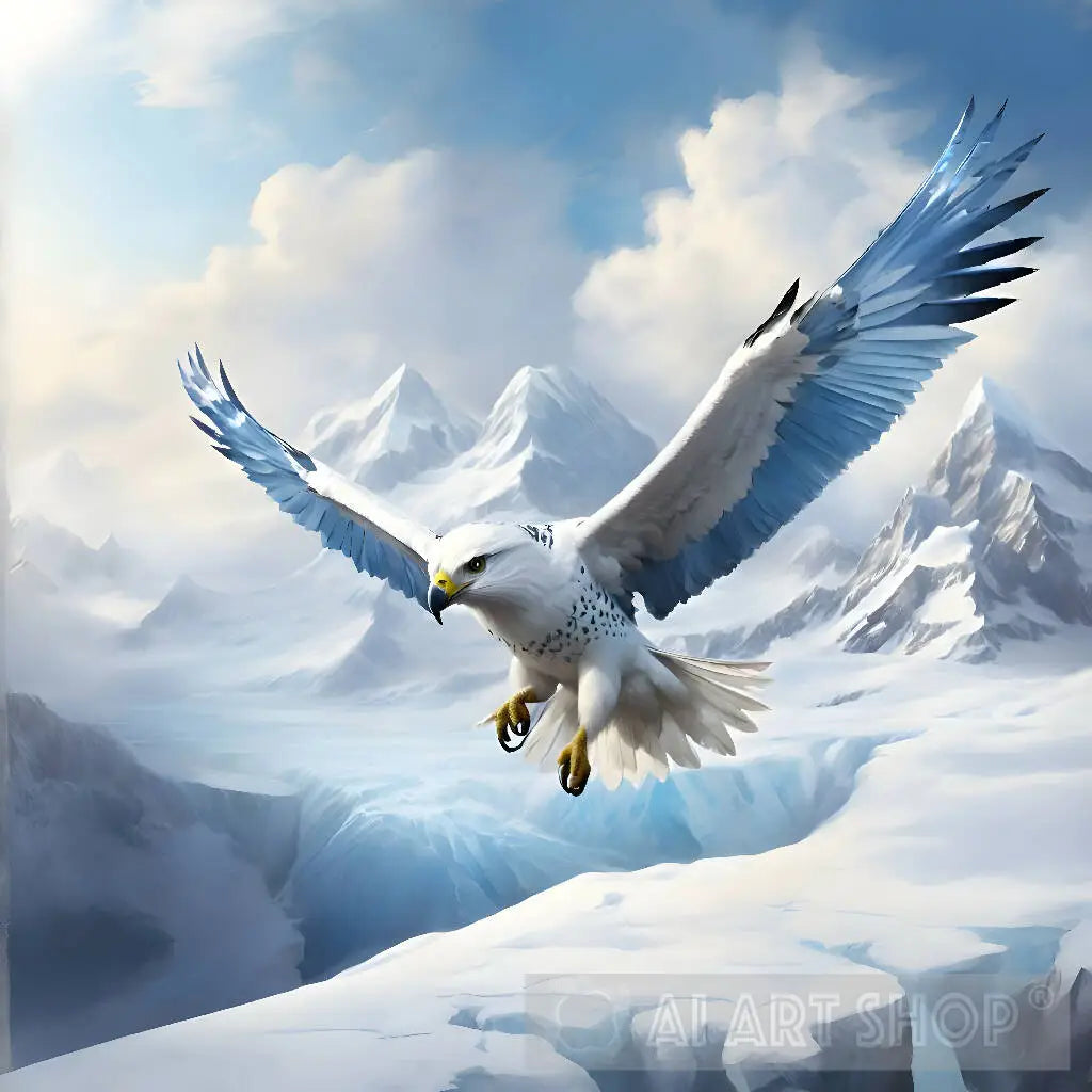 Hawk ,bird ,animal ,ice, winter