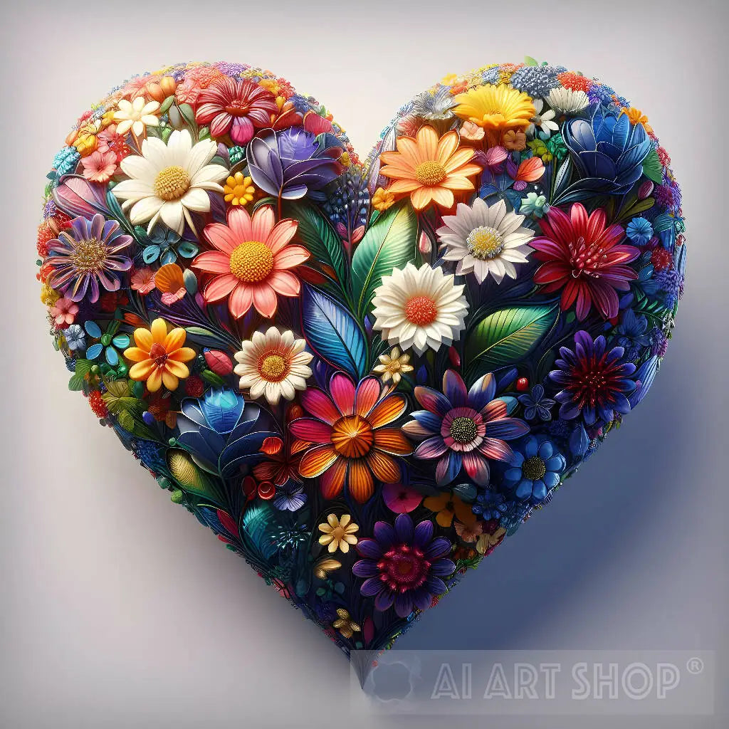 Heart Of Flowers, Wall Painting, Valentine‘s Day, Love, Love Day, F...