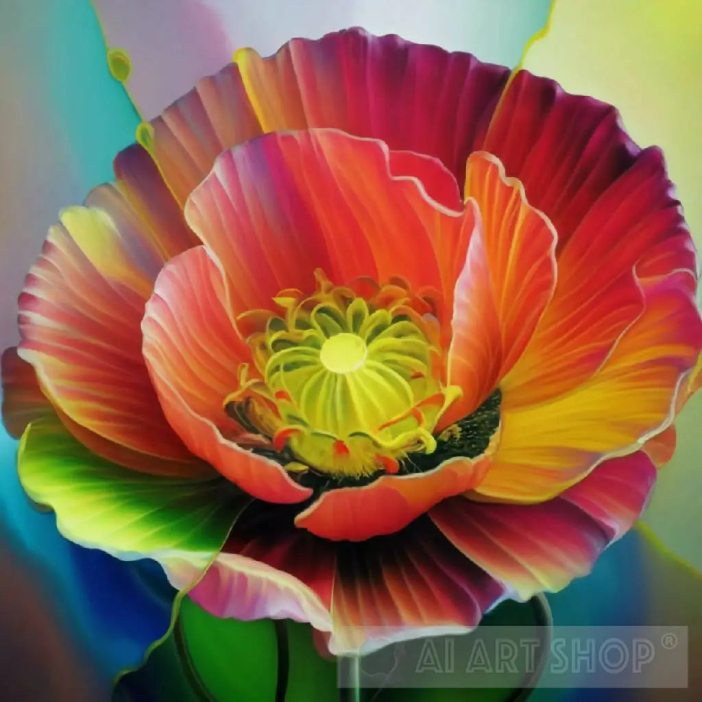 Heart of poppy flower