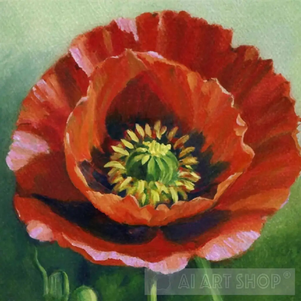 Heart of poppy flower