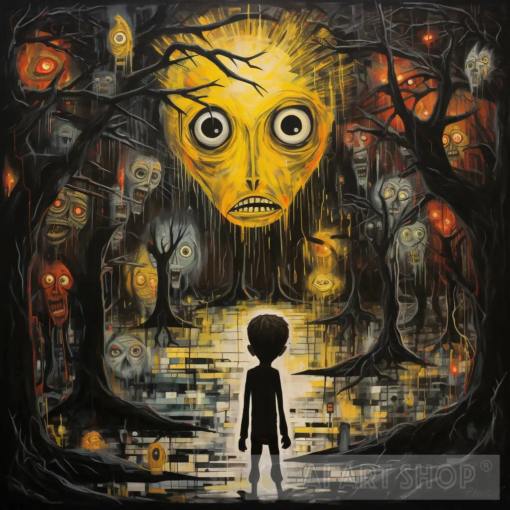 Expressionism AI Art, Hide and Seek, Midjourney AI Art