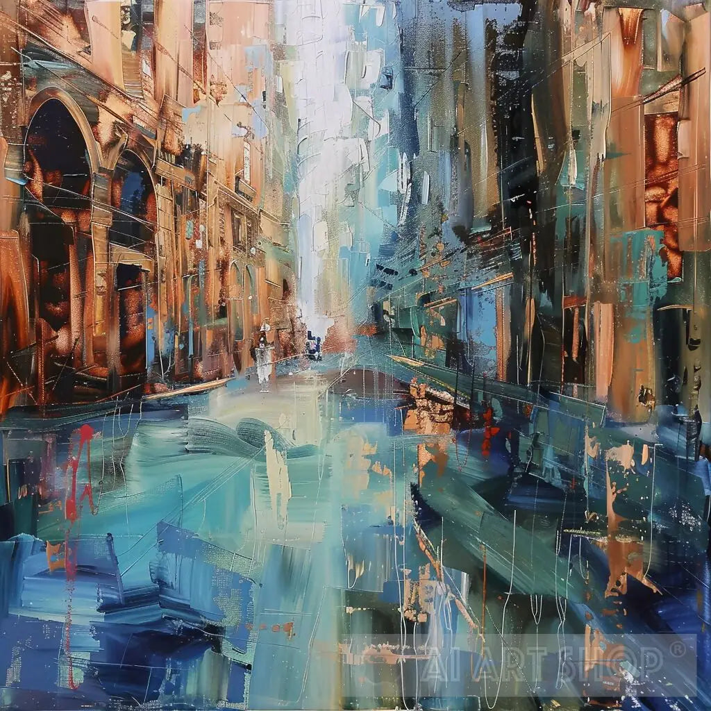 Historic Square Modern Art - Abstract Cityscape