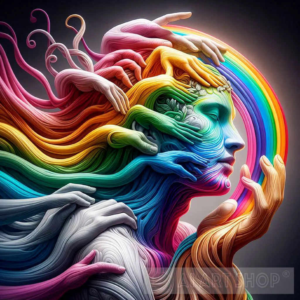 rainbow, colors, bee, colorful, flowers, nature, pride, watercolor,...