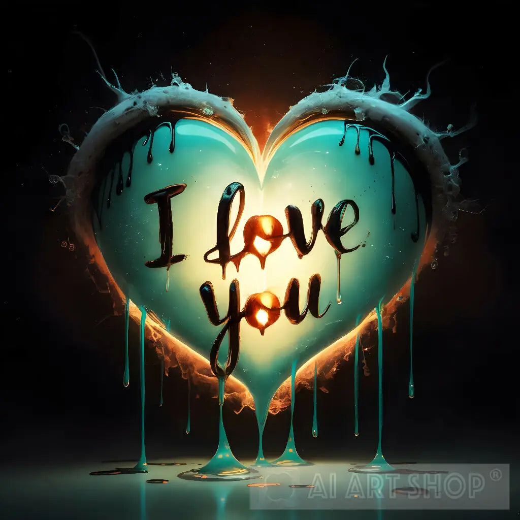 I Love You In A Heart Wall Painting | Romantic Love Decor