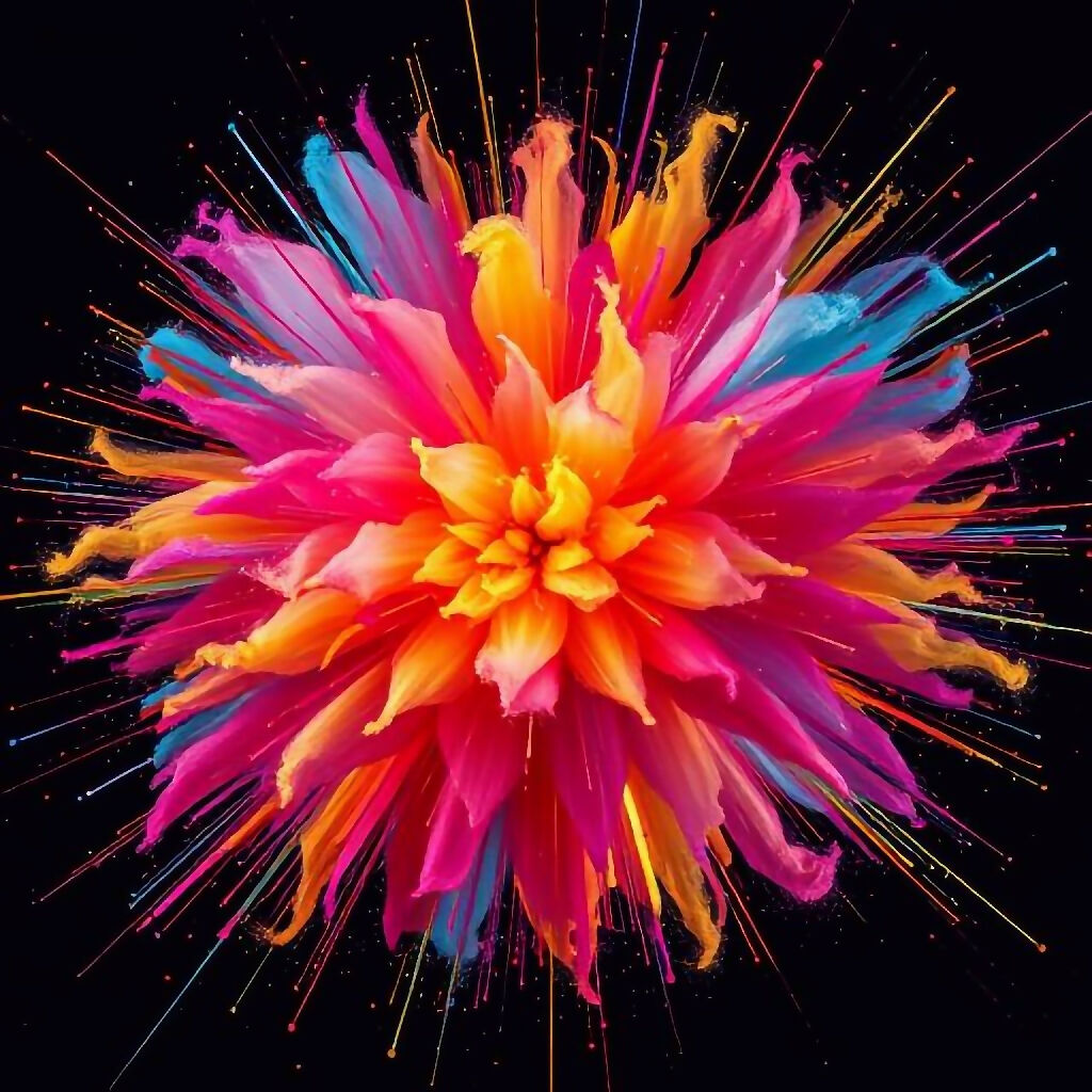 Colorful Dynamic Paint Splashes No. 6