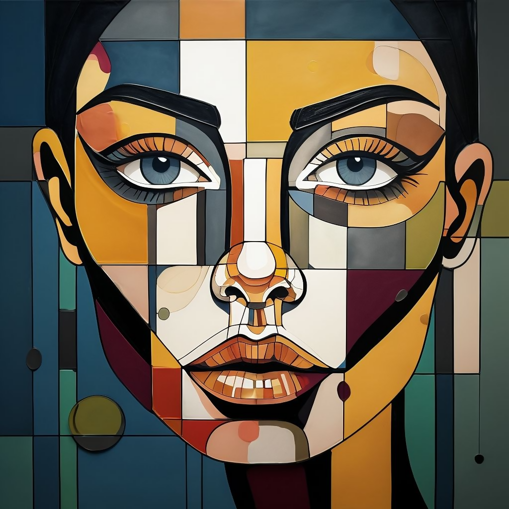 Geometric Elegance: Abstract Female Portrait