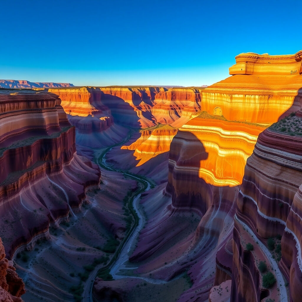 Colorful Layered Canyon at Golden Hour