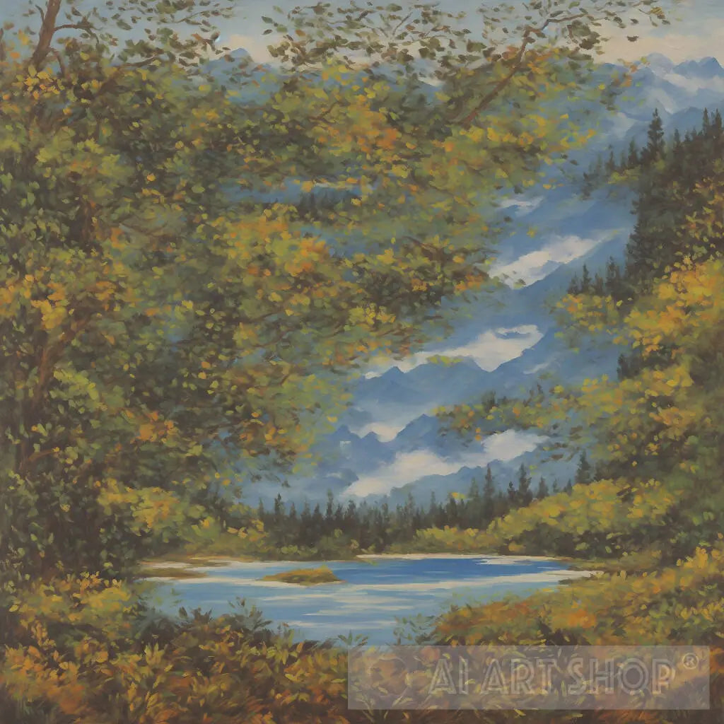 Imagine a magnificent artistic painting depicting a charming natura...