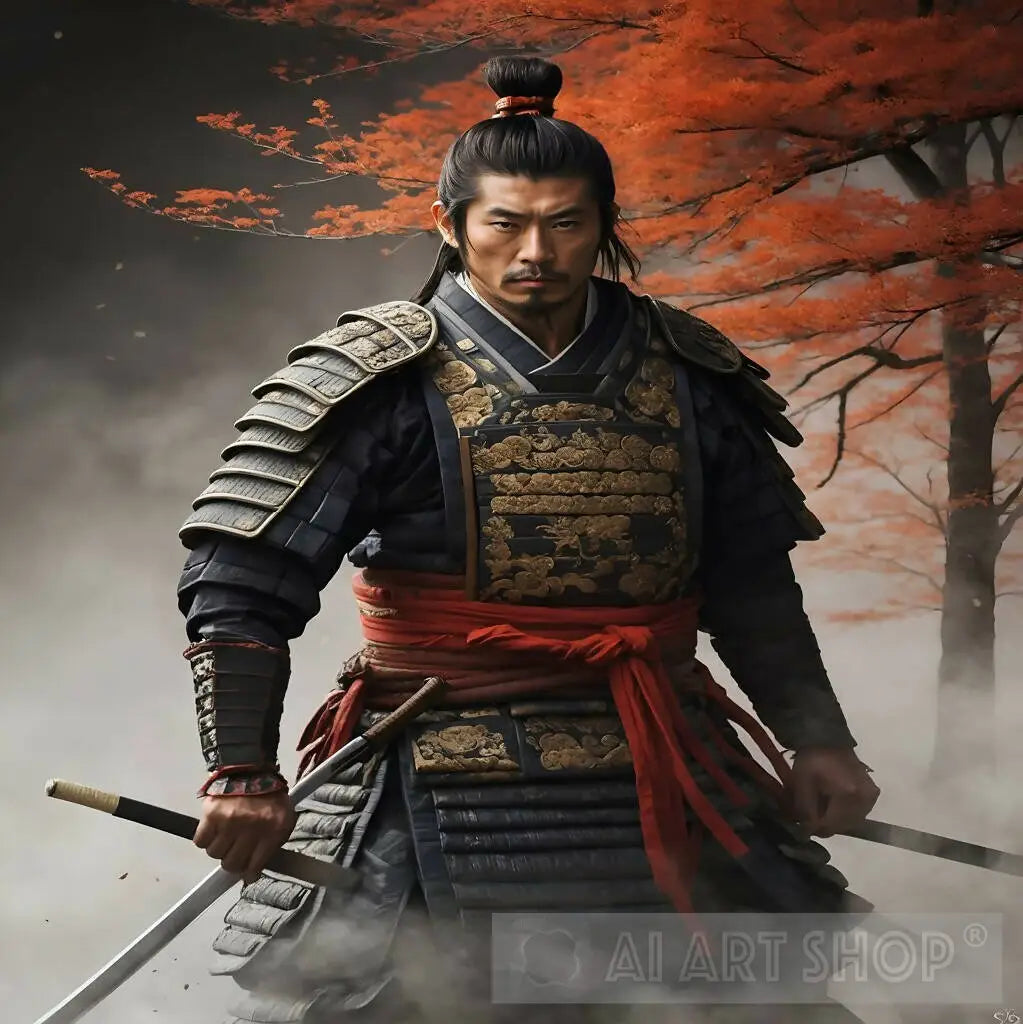 In a magnificently adorned samurai warrior from Japan's Edo era...