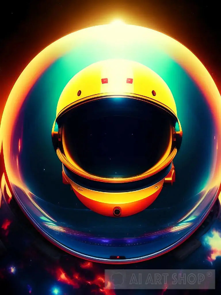 abstract space helmet inside