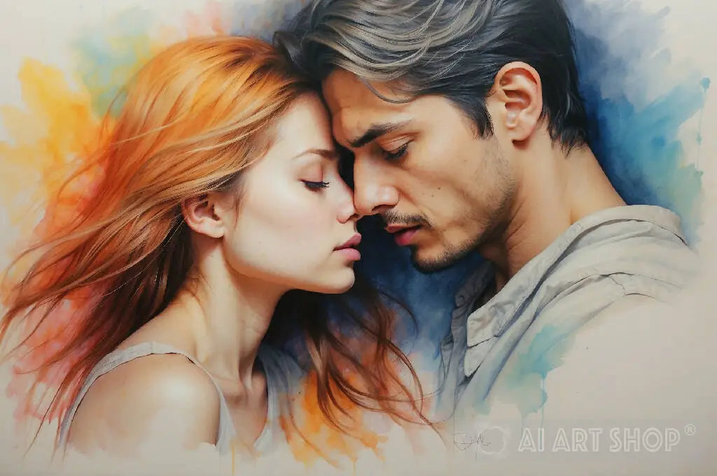Intimate-Watercolor-Embrace-Couple