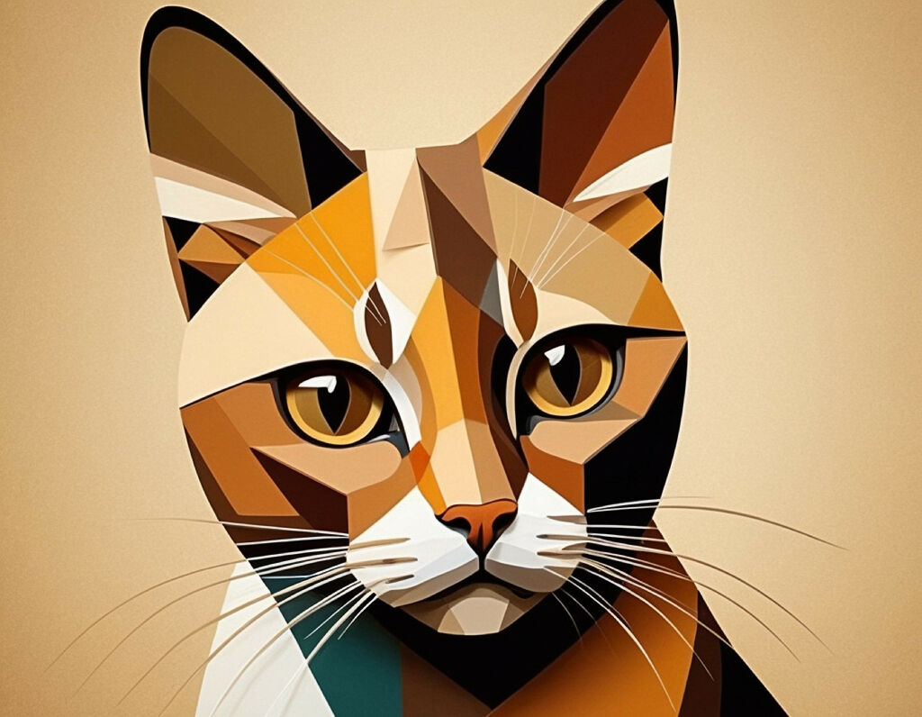 beautiful cubist cat