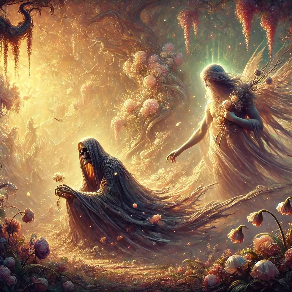 Death, Angel, Grim Reaper, Garden, Peacful