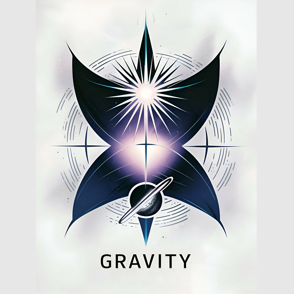 Cosmic Gravity Art Print - Abstract Celestial Energy & Space Il...
