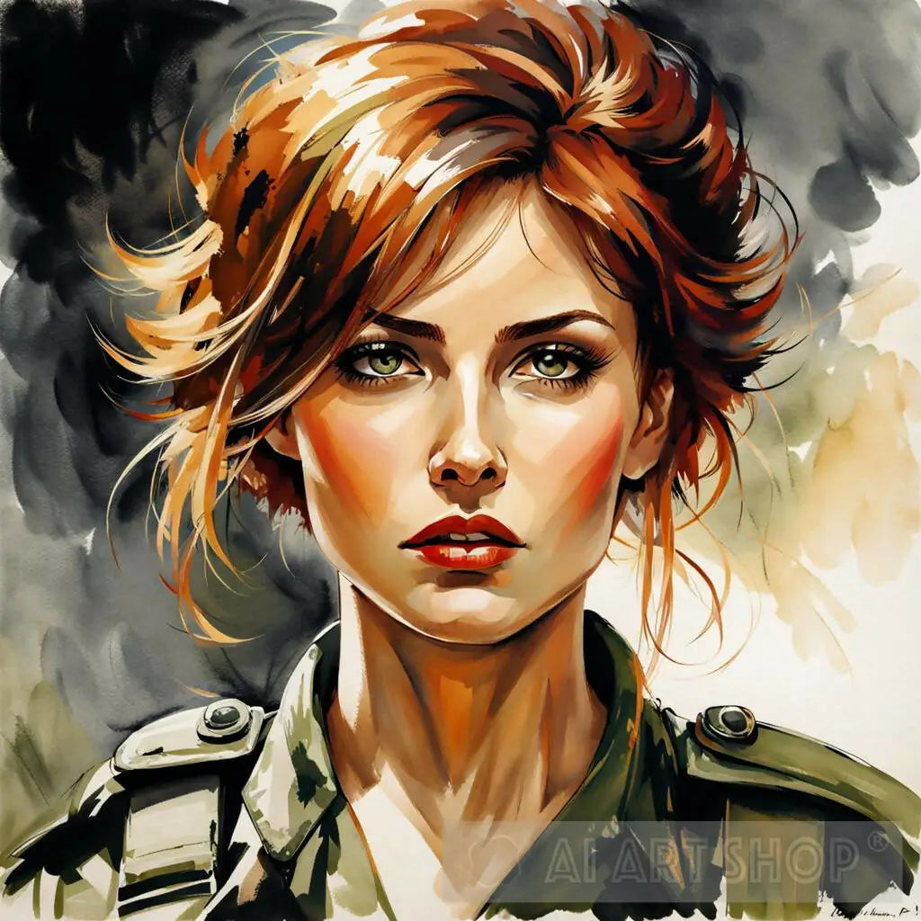 Female soldier portrait