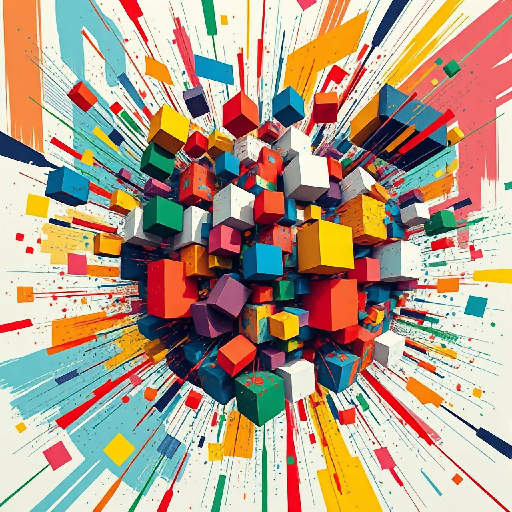 Colorful design with cubes No. 1
