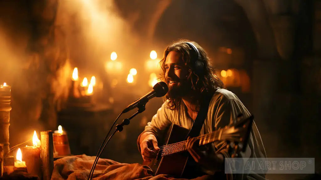 Jesus Playing Guitar