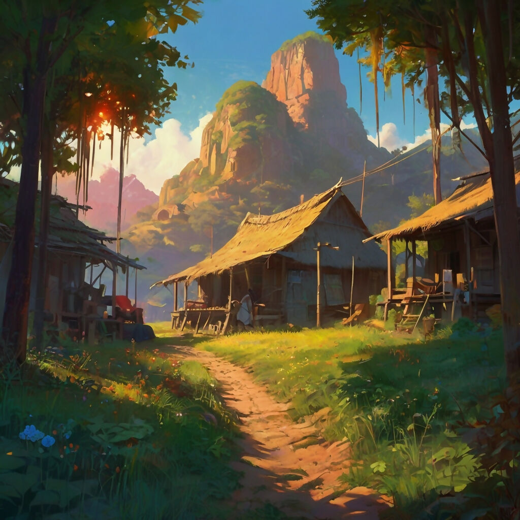 Rustic village scene
