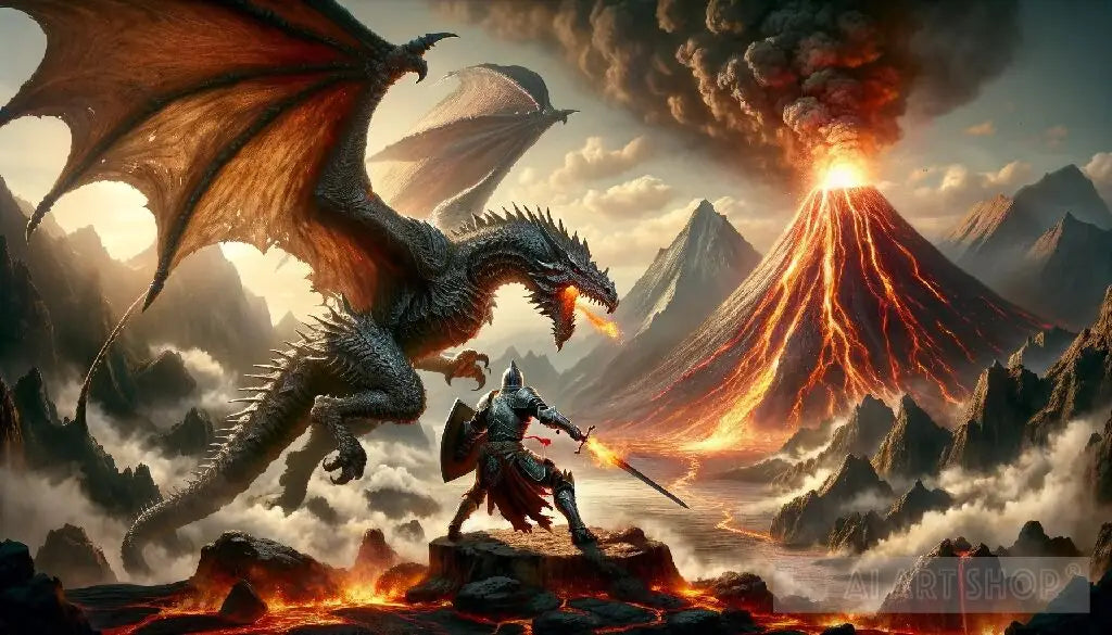 Dragon Fighting Knight Pandas, Draw A Knight Fighting A Dragon