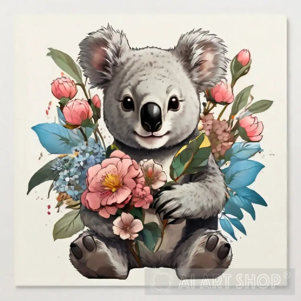 Koala Bear With Flowers