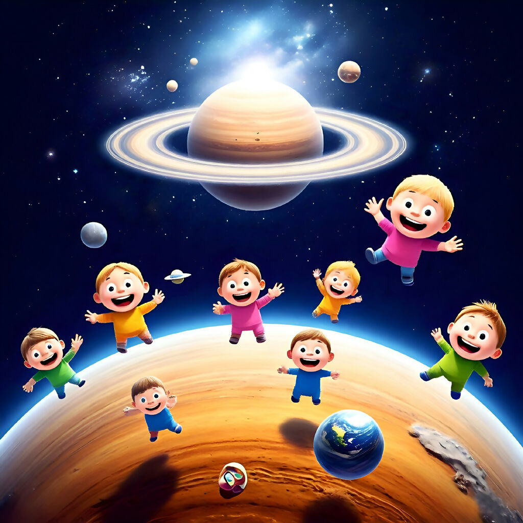 Galactic Kids Adventure - AI-Generated Space Art for Children