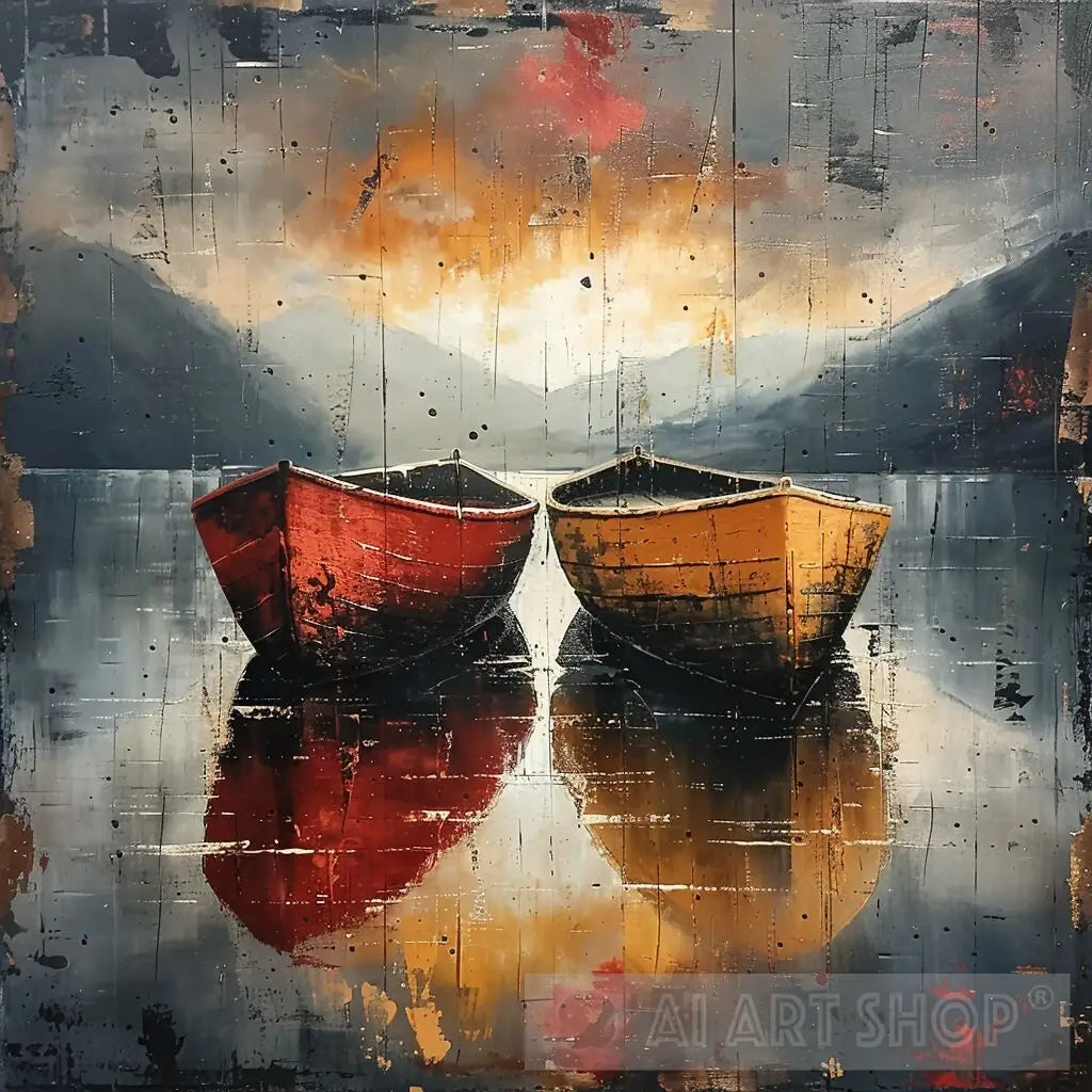 Lakeside Tranquility - Abstract Minimalism