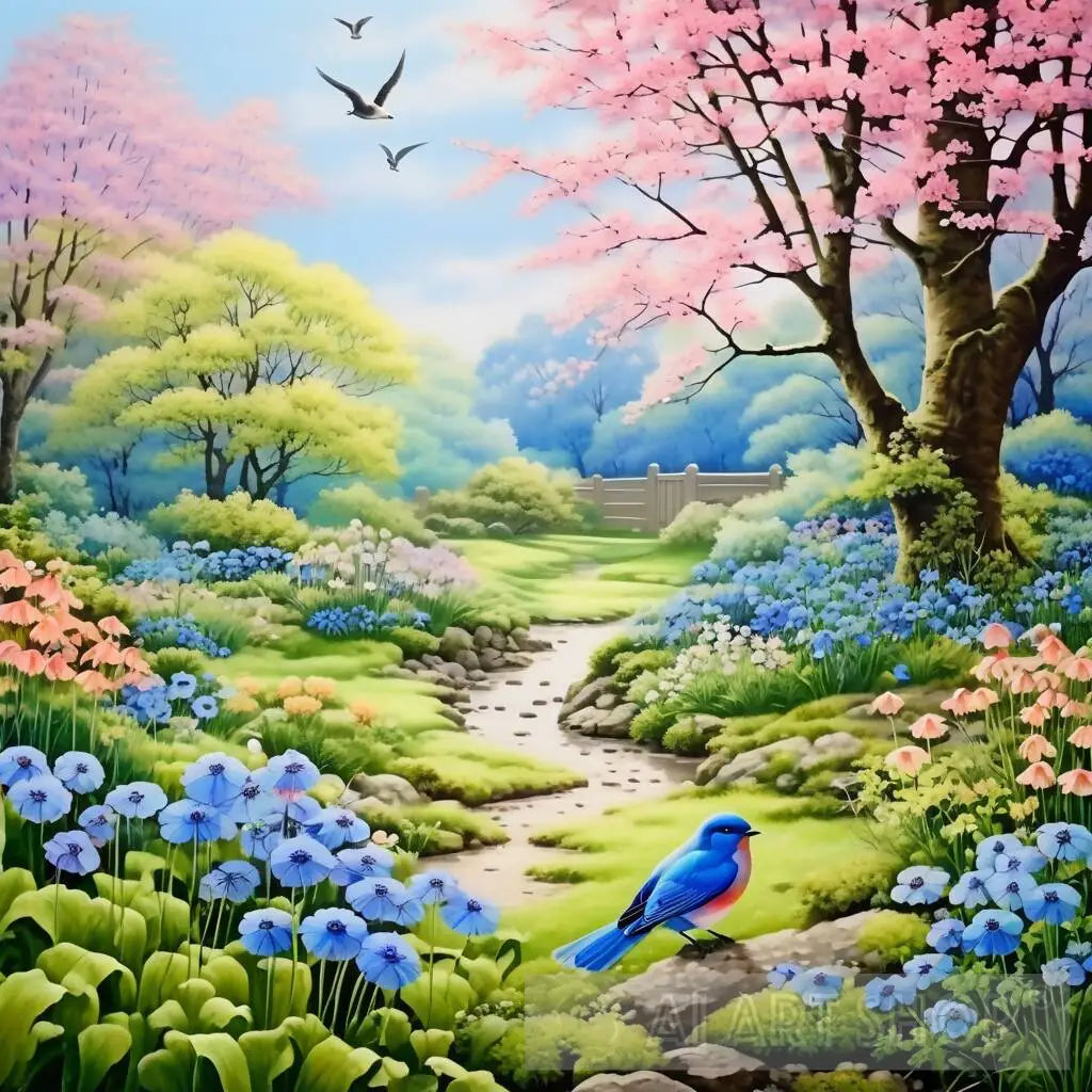landscape, birds ai art