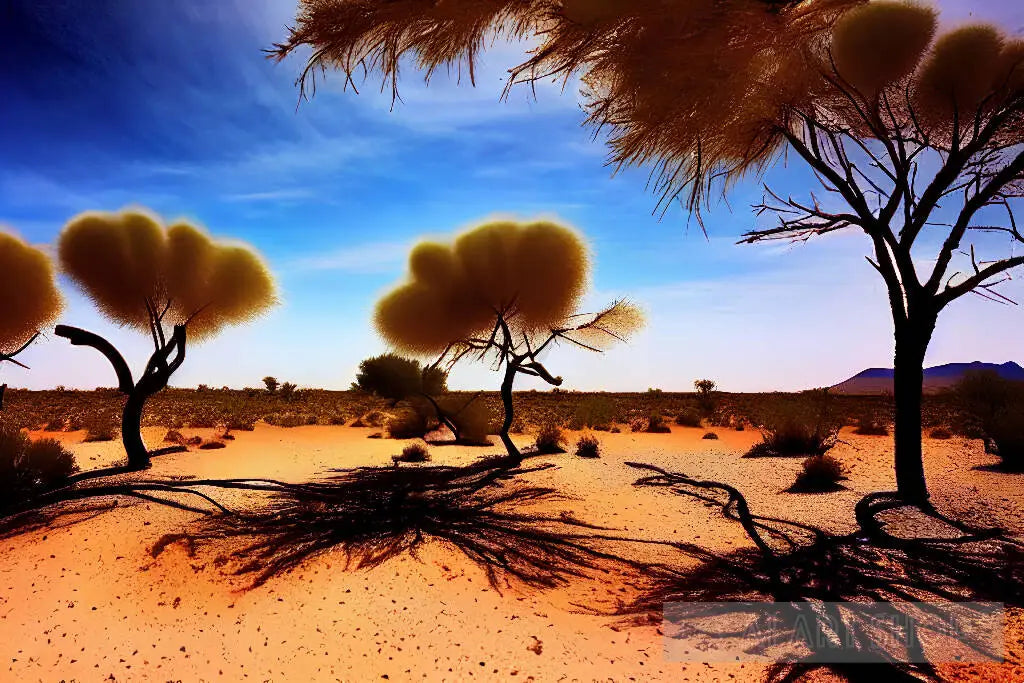Landscape of the sky, desert, and trees , high quality