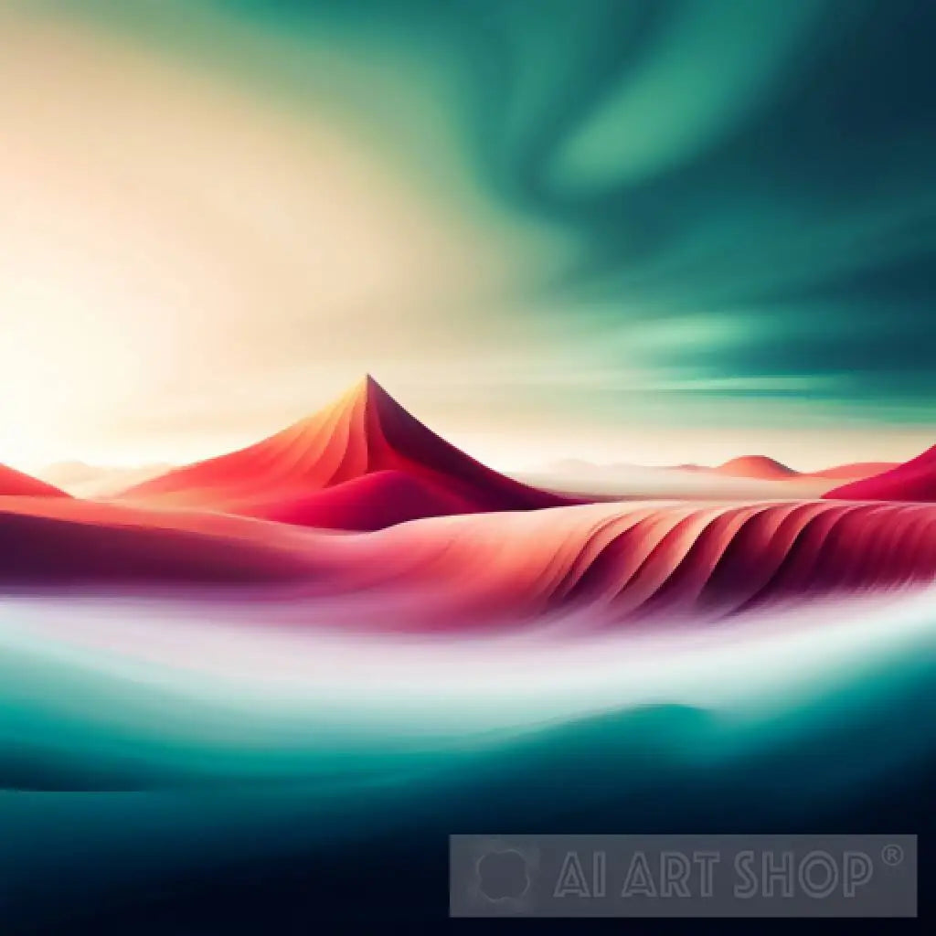 landscapes that blend elements of nature with abstract shapes