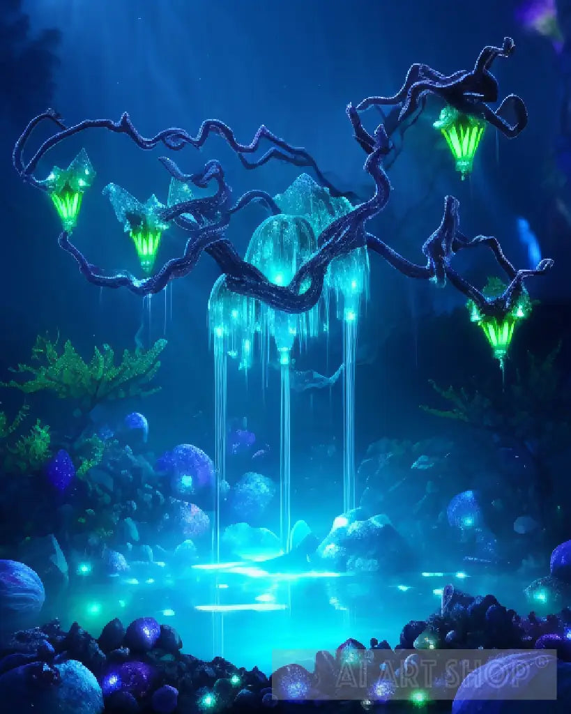 Spring, water, tree, nature, bizarre, wild, fantasy