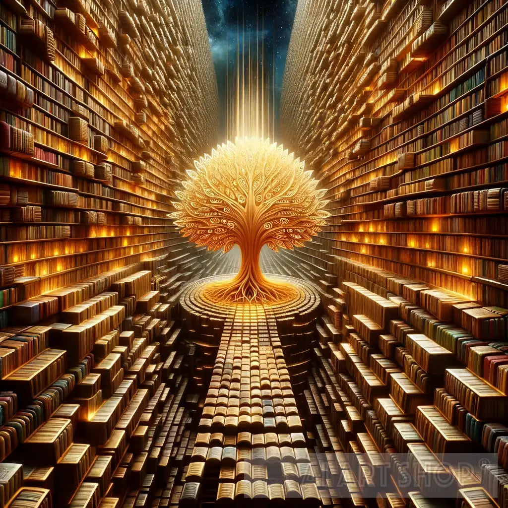 Surrealism Art - Library of Luminescence: Tales of Light