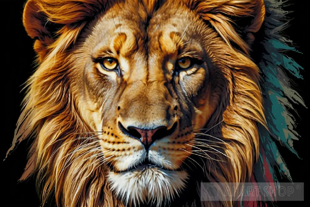 Lion face graphic design