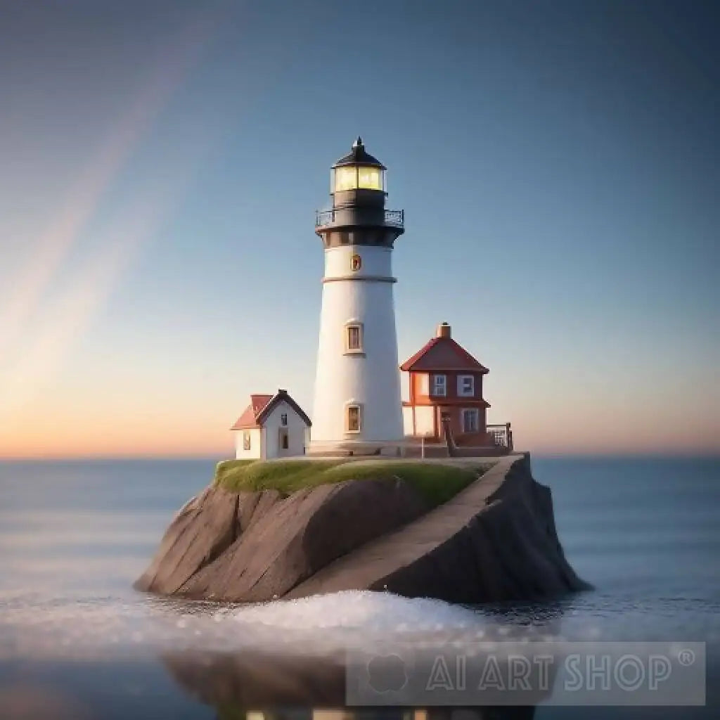 Solitary Vigil: The Lighthouse Keeper's Solace Guiding Light: A...