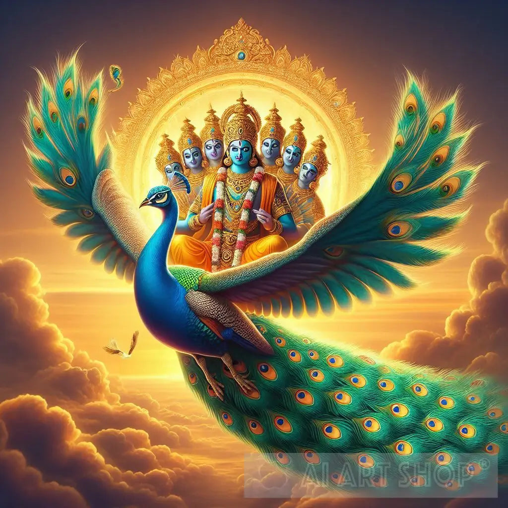 Lord Murugan in Flight