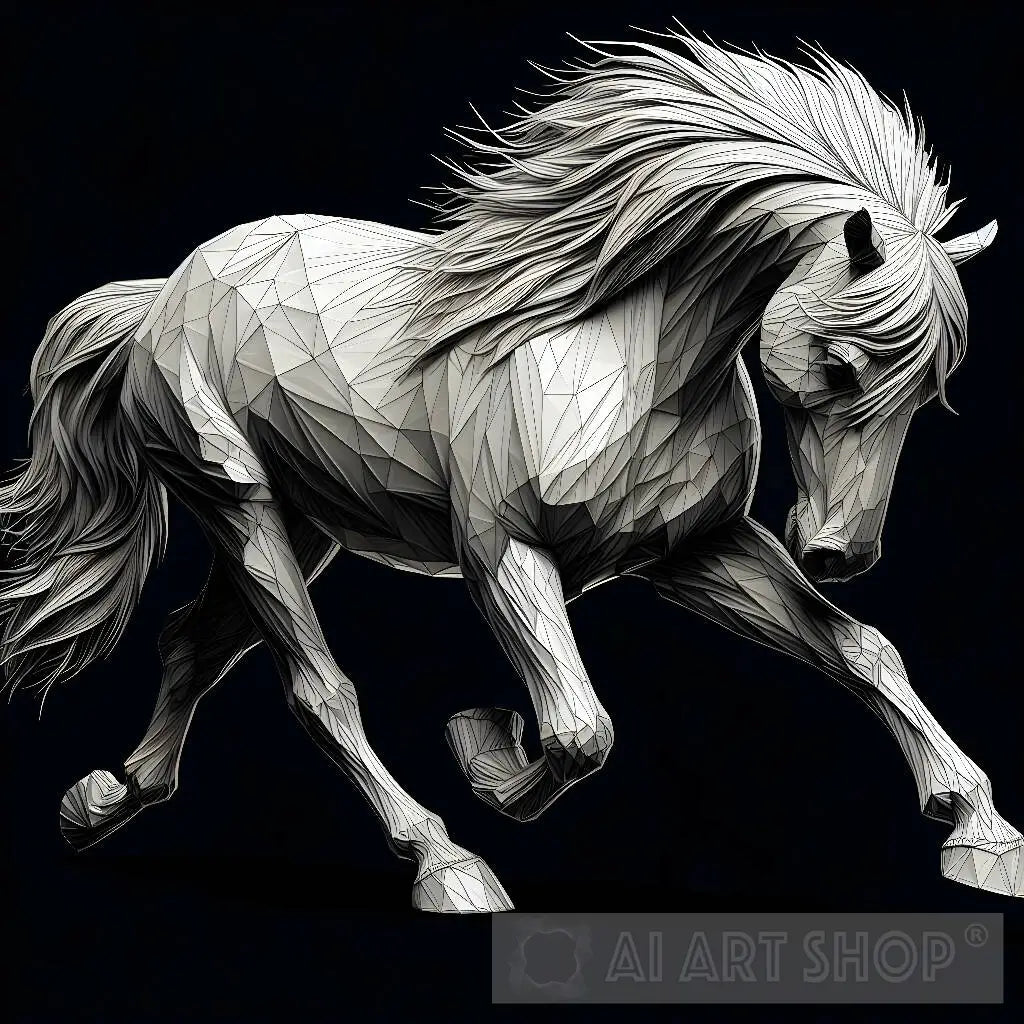 Low Poly Horse, Low Poly Art, Horse, Horse Lovers, Geometric Art, H...